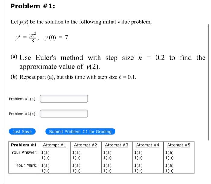 Solved Let y(x) be the solution to the following initial | Chegg.com