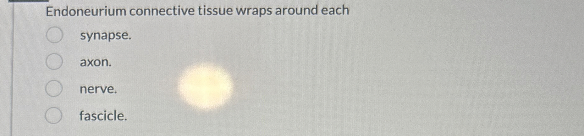 Solved Endoneurium connective tissue wraps around | Chegg.com