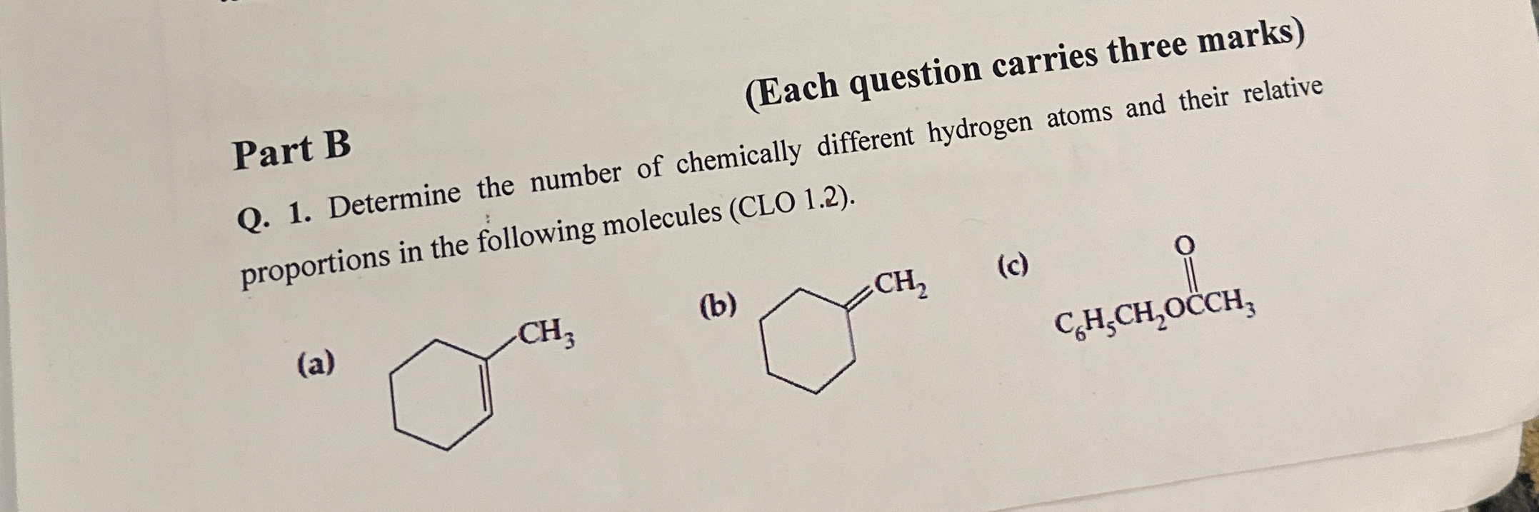 Solved Part BQ. 1. ﻿Determine the number of chemically | Chegg.com