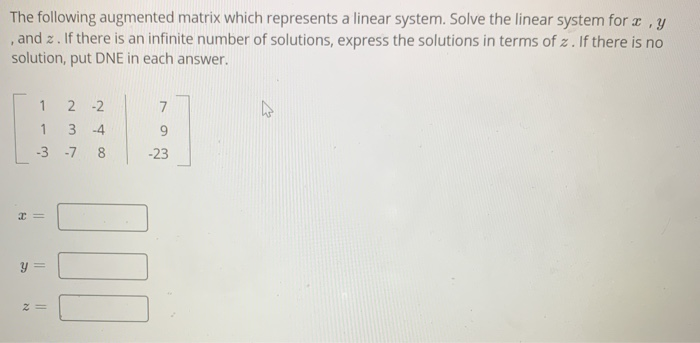 Solved The matrix below represents a system of equations. | Chegg.com