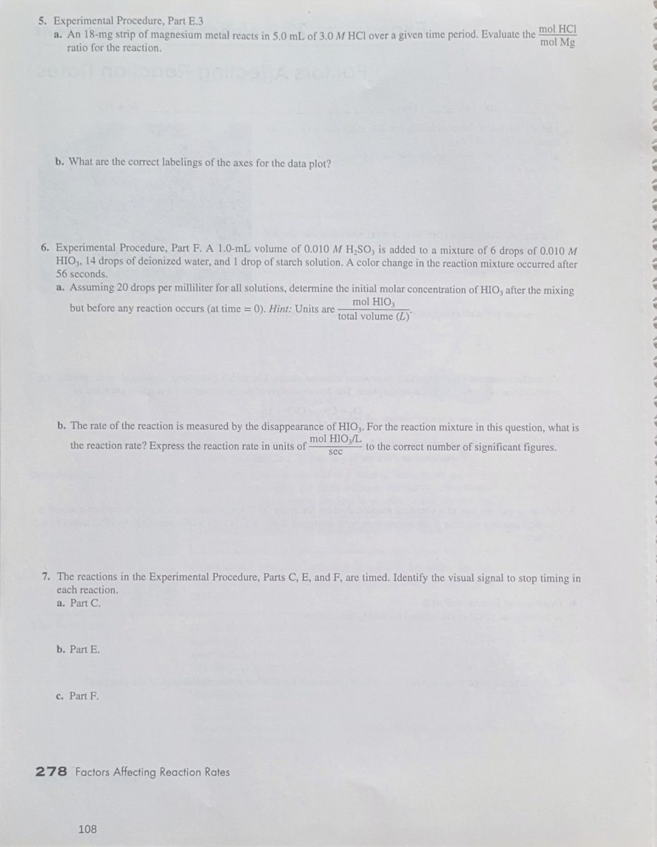Solved Experimental Procedure, Part E. 3a. ﻿An 18 -mg strip | Chegg.com