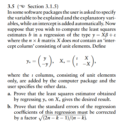Solved 3.5 ( ﻿Section 3.1.5)In some software packages the | Chegg.com