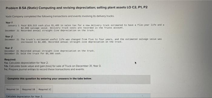 Solved Problem 8-5A (Static) Computing and revising | Chegg.com