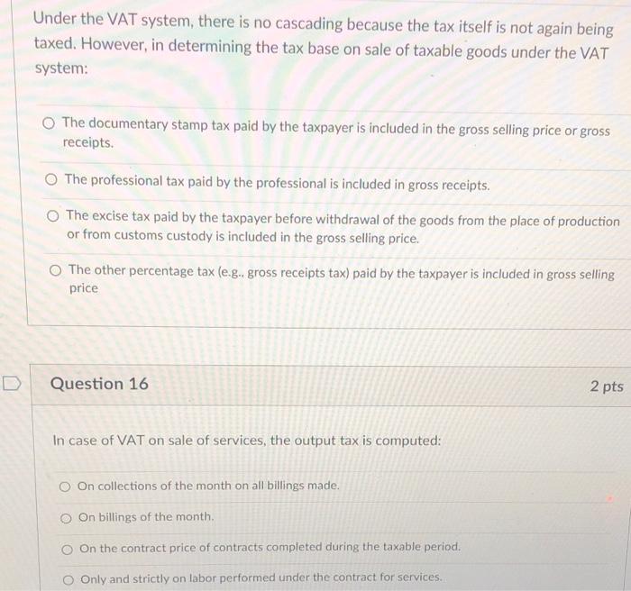 Solved Input tax is not available as a credit against the | Chegg.com