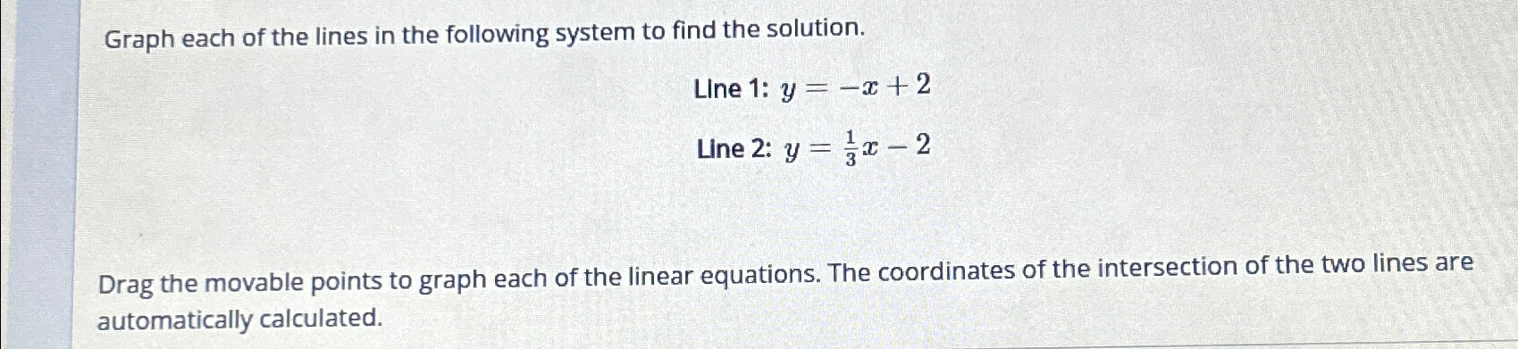 Solved Graph each of the lines in the following system to | Chegg.com