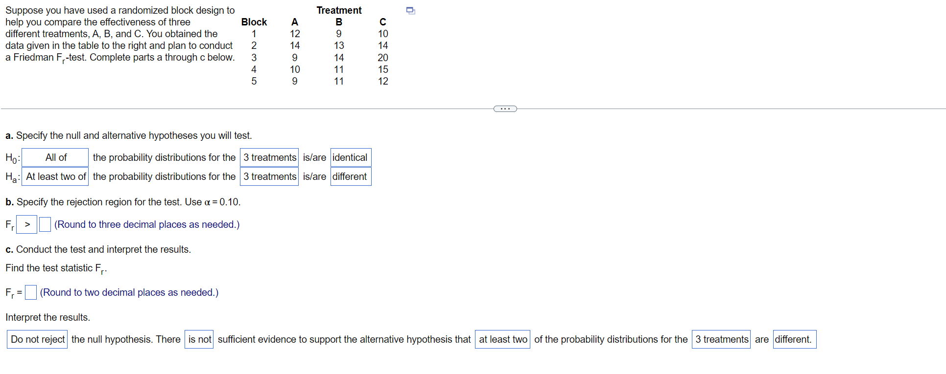 Solved A. ﻿Suppose you have used a randomized block design | Chegg.com