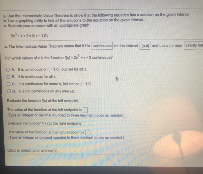 Solved a. Use the Intermediate Value Theorem to show that | Chegg.com