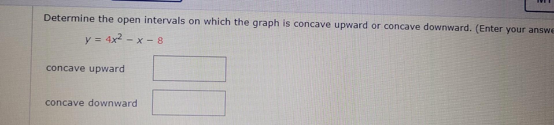 Solved Determine the open intervals in which the graph is | Chegg.com