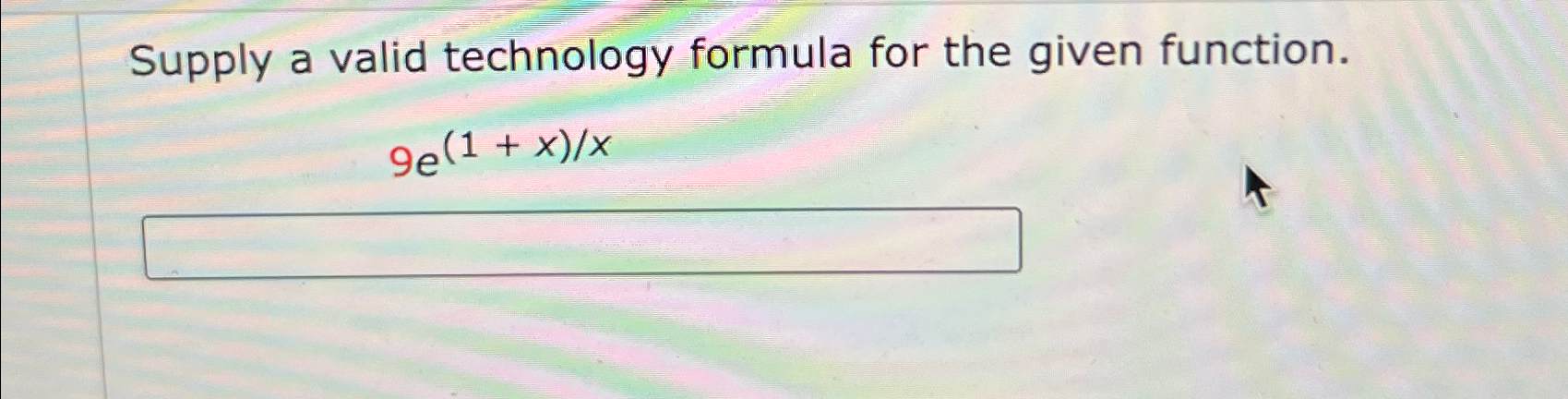 Solved Supply a valid technology formula for the given | Chegg.com