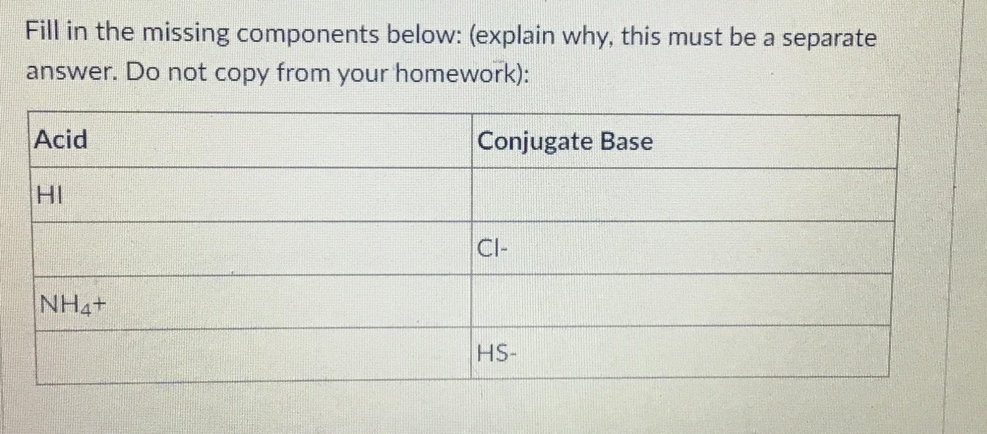 Solved Fill in the missing components below: (explain why, | Chegg.com