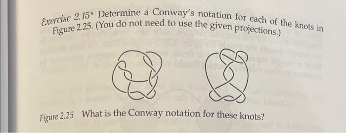 Solved Exercise 2.15* Determine a Conway's notation for each | Chegg.com