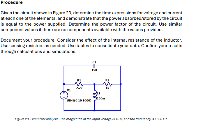 Solved Procedure Given the circuit shown in Figure 23, | Chegg.com
