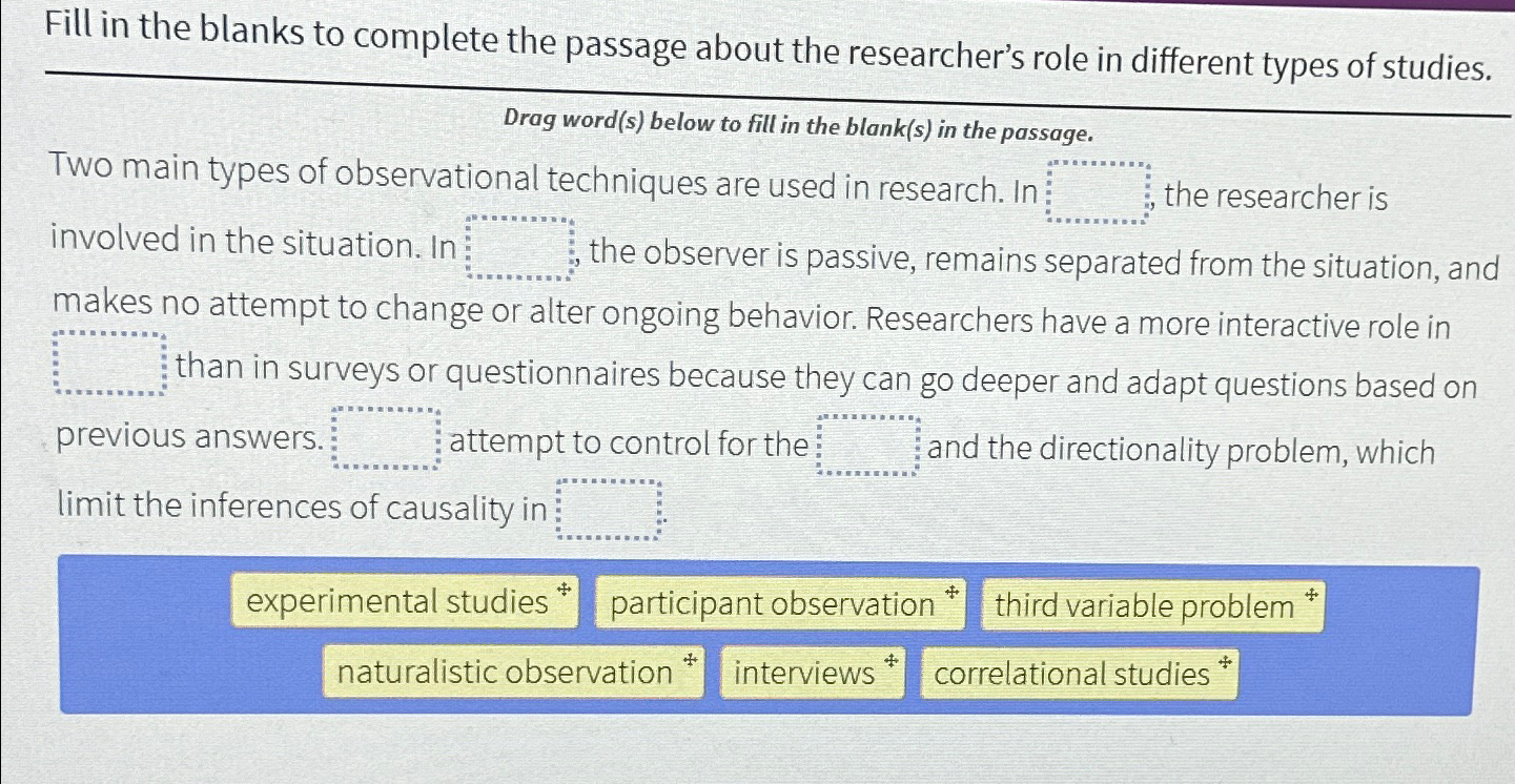 Solved Fill in the blanks to complete the passage about the | Chegg.com