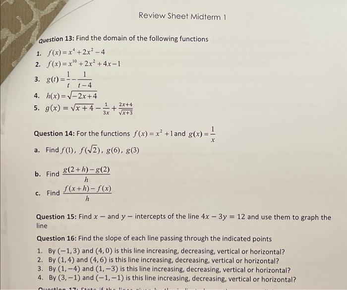 Solved Question 13: Find the domain of the following | Chegg.com
