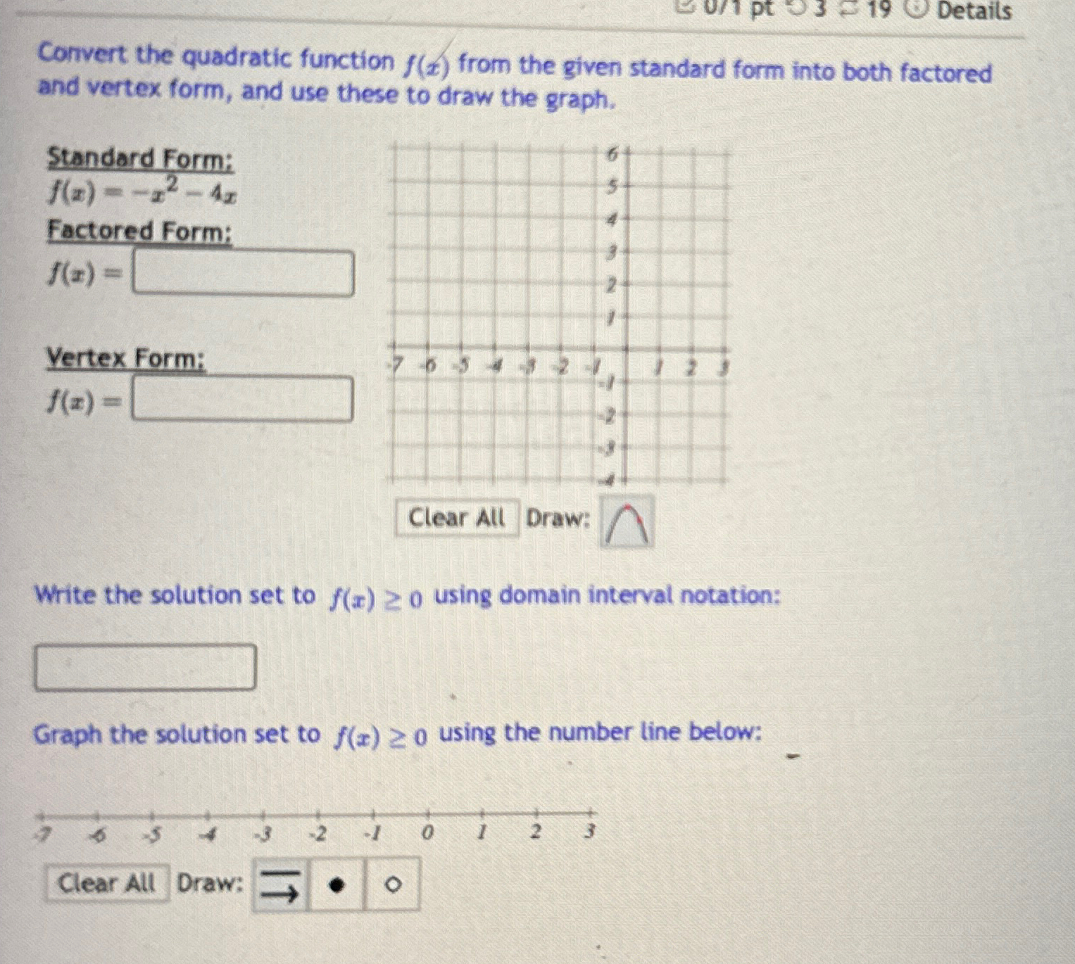 Solved Convert the quadratic function f(x) ﻿from the given | Chegg.com