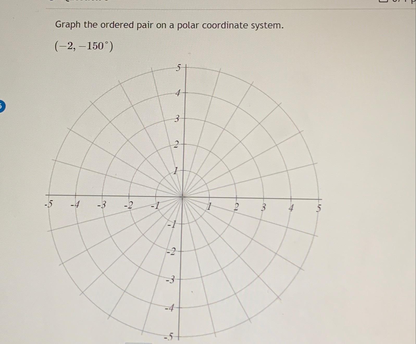 Solved Graph the ordered pair on a polar coordinate | Chegg.com