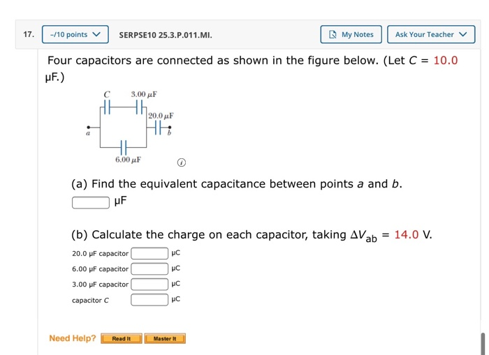 Solved 17. -/10 points SERPSE10 25.3.P.011.MI. My Notes Ask | Chegg.com Solved 17. -/10 points SERPSE10 25.3.P.011.MI. My Notes Ask | Chegg.com