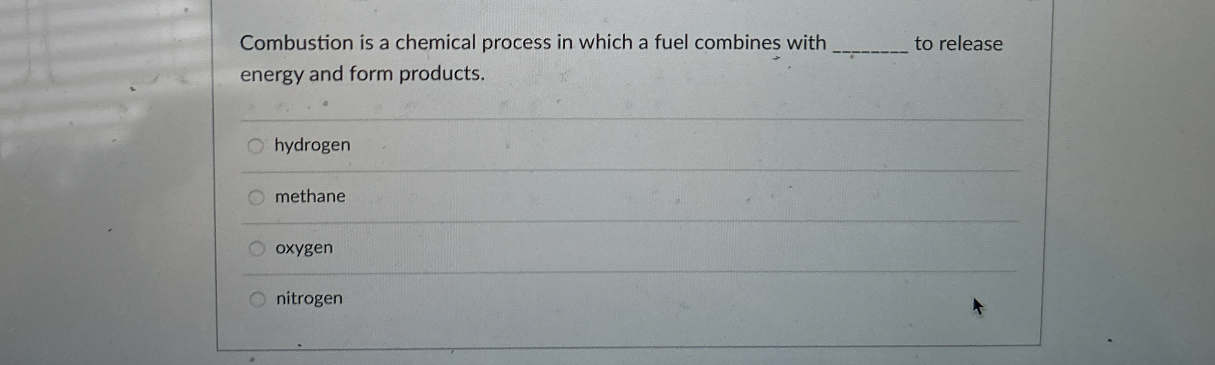 Solved Combustion is a chemical process in which a fuel | Chegg.com