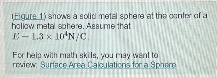 Solved (Figure 1) shows a solid metal sphere at the center | Chegg.com