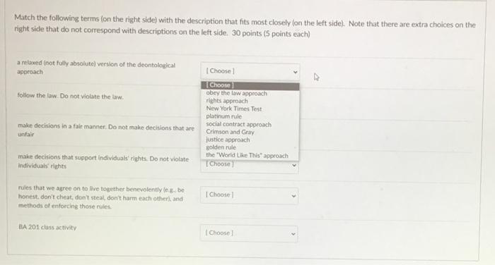 Solved Match the following terms (on the right side) with | Chegg.com