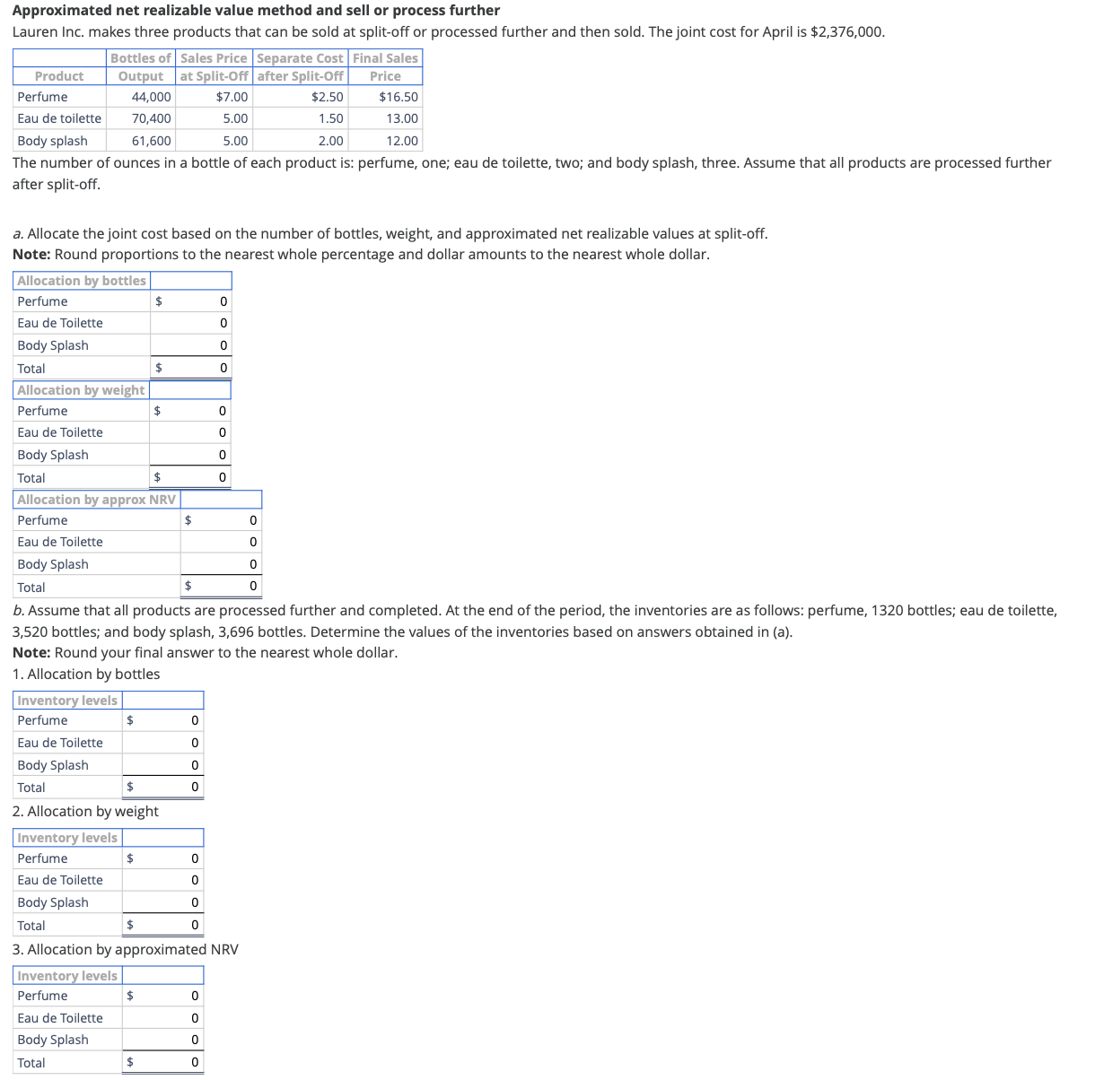 Solved Approximated net realizable value method and sell or | Chegg.com