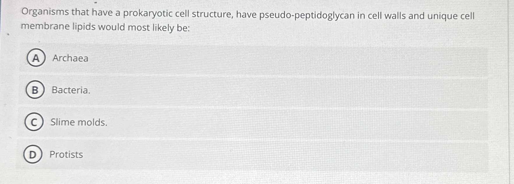 Solved Organisms that have a prokaryotic cell structure, | Chegg.com