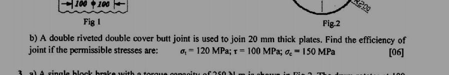 Solved b) A double riveted double cover butt joint is used | Chegg.com