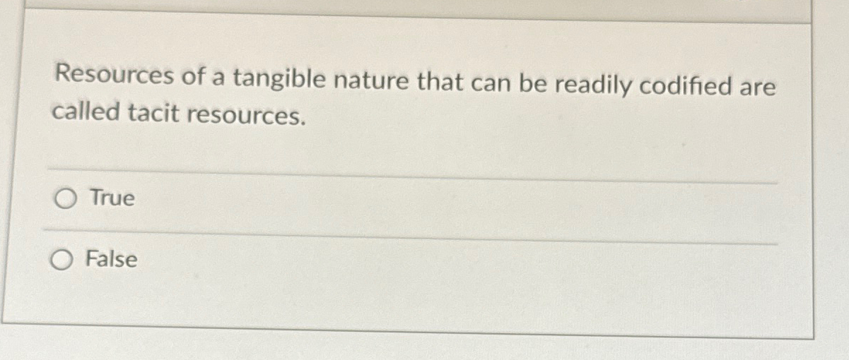 Solved Resources of a tangible nature that can be readily | Chegg.com