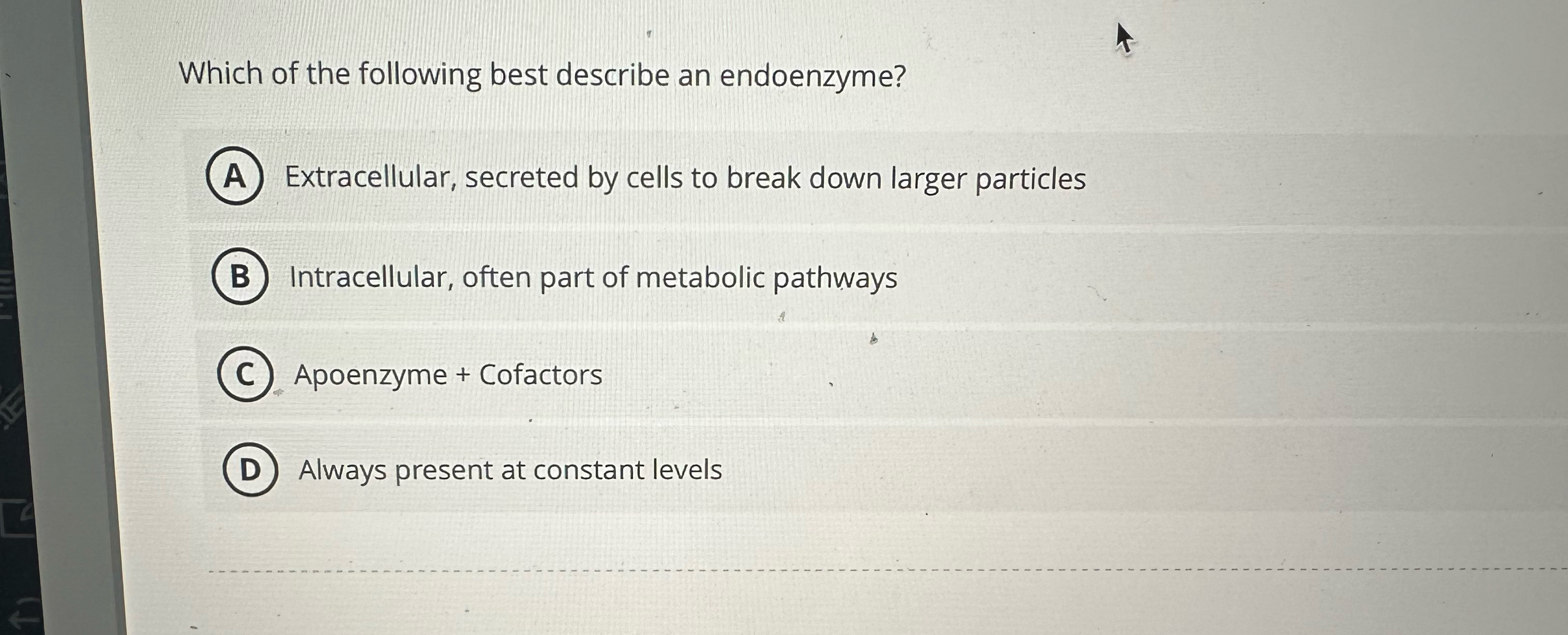 Solved Which of the following best describe an | Chegg.com