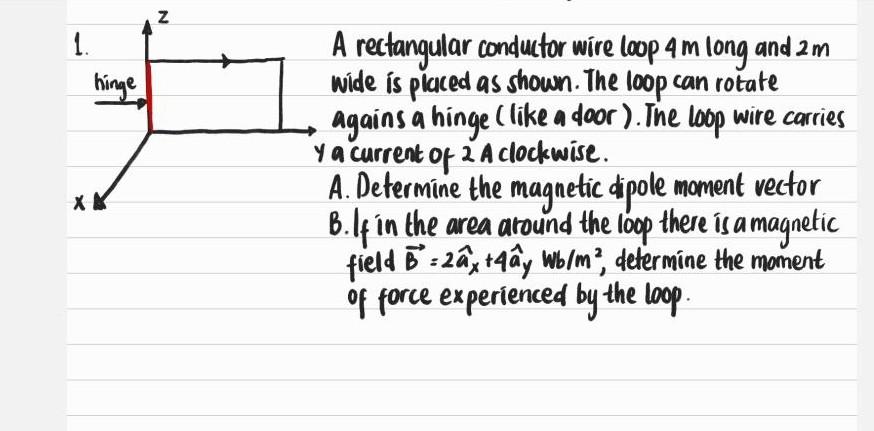 Solved A rectangular conductor wire loop 4 m long and 2 m | Chegg.com