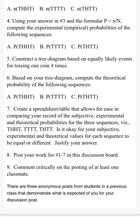 Solved Module 2: Discussion 2 Instructions: 1. Get 4 coins, | Chegg.com