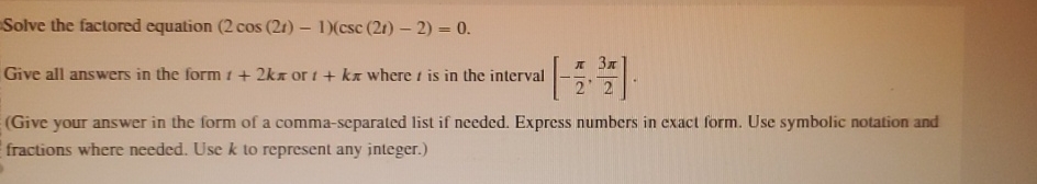 Solved Solve the factored equation | Chegg.com