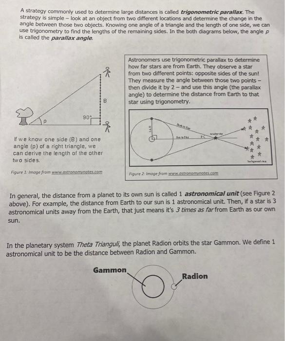 Solved Parallax angle (p) at Aleph to be 0.0000472° and | Chegg.com