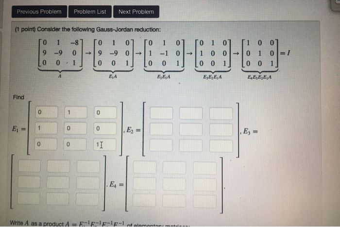 Solved Previous Problem Problem List Next Problem (1 point) | Chegg.com