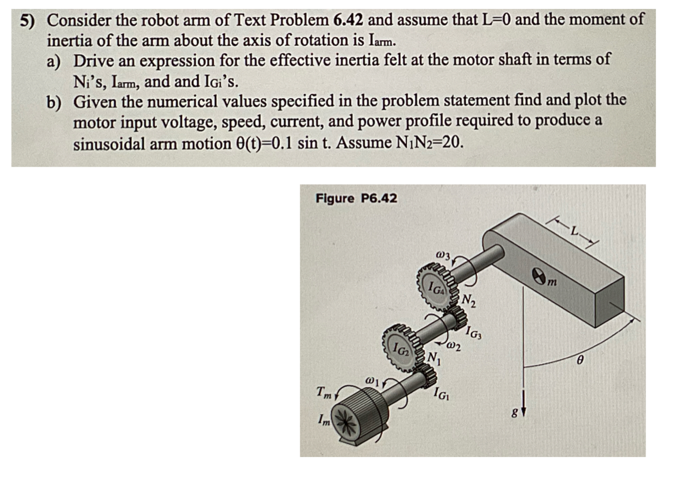 Solved Consider the robot arm of ﻿Text Problem 6.42 ﻿and | Chegg.com