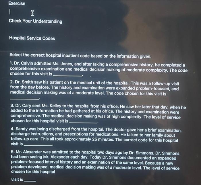 Solved Exercise \#1 - Check Your Understanding Documentation | Chegg.com