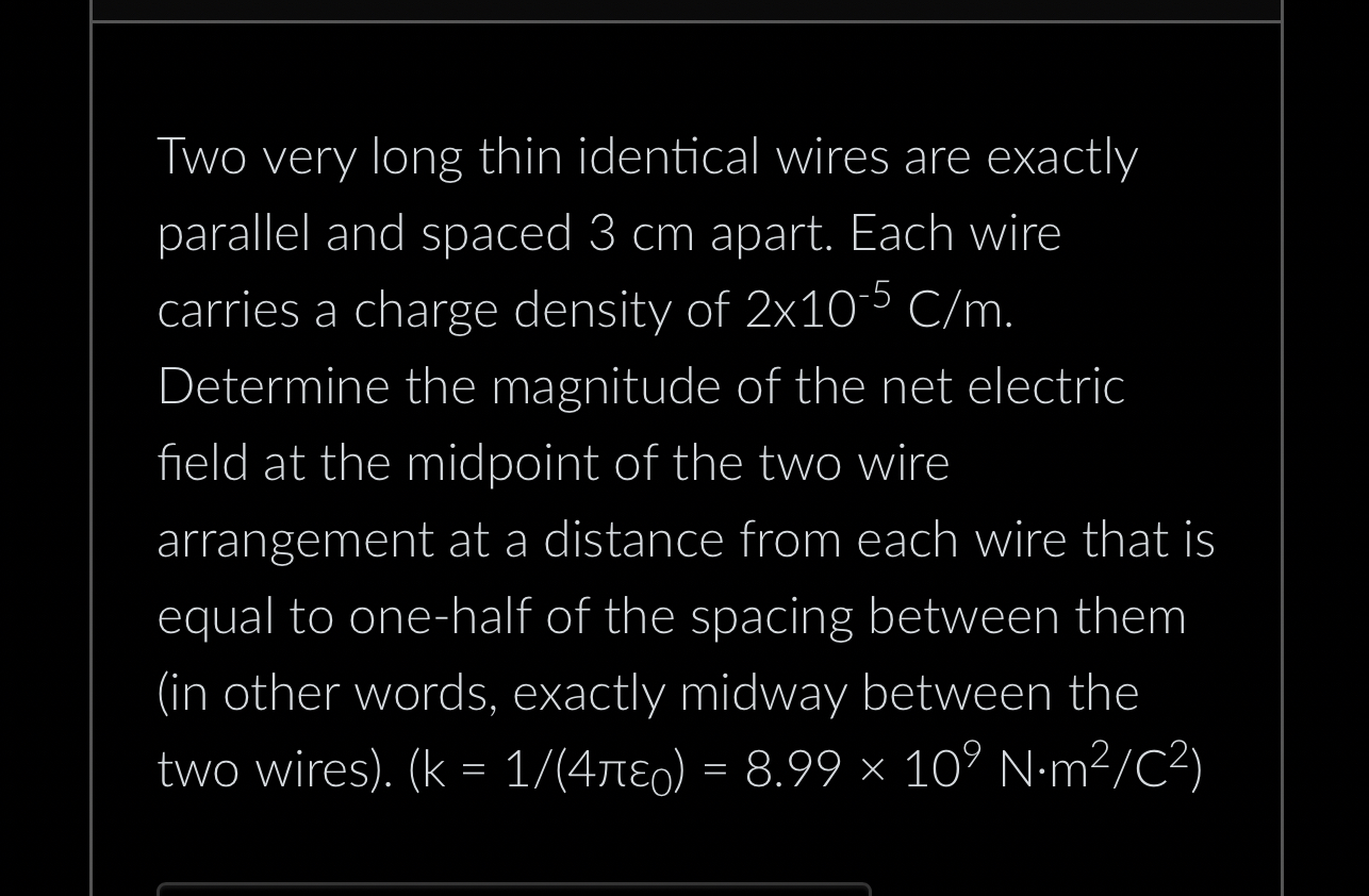 Solved Two very long thin identical wires are exactly | Chegg.com