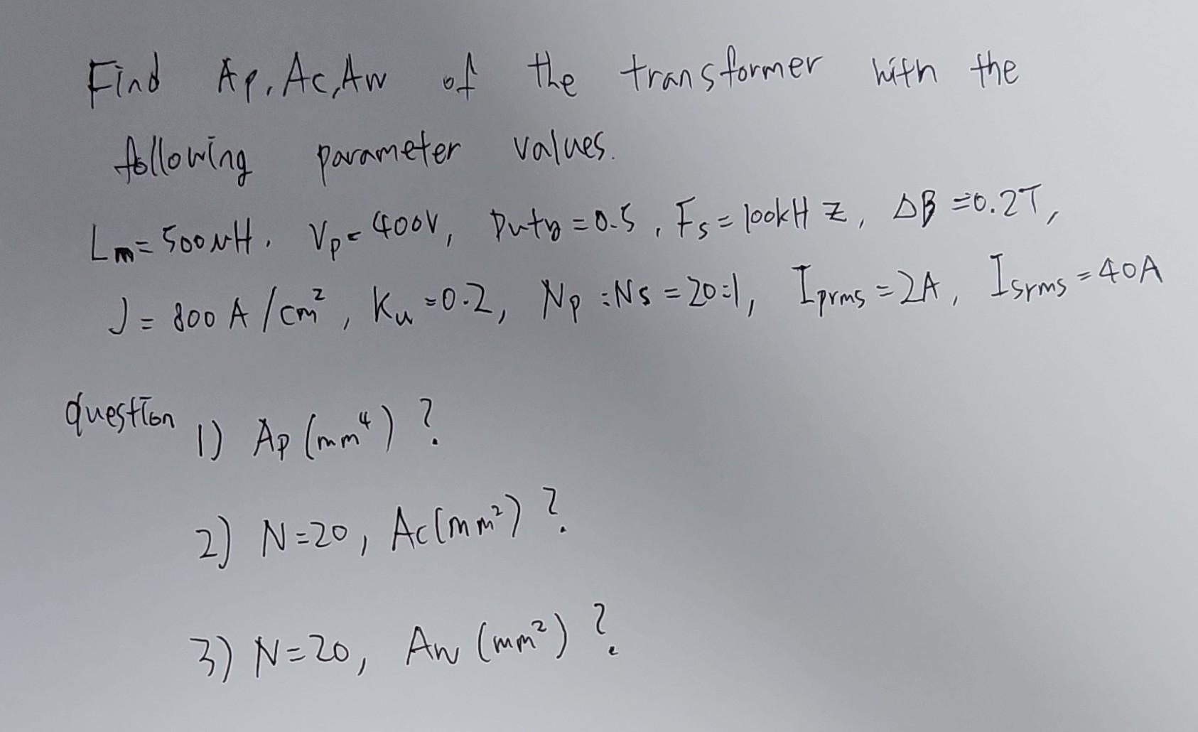 Solved Lm=μrμolmSNP2 and n=NPNSFind Ap,Ac,Aw of the | Chegg.com