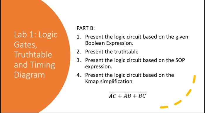 Solved PART B: 1. Present the logic circuit based on the | Chegg.com