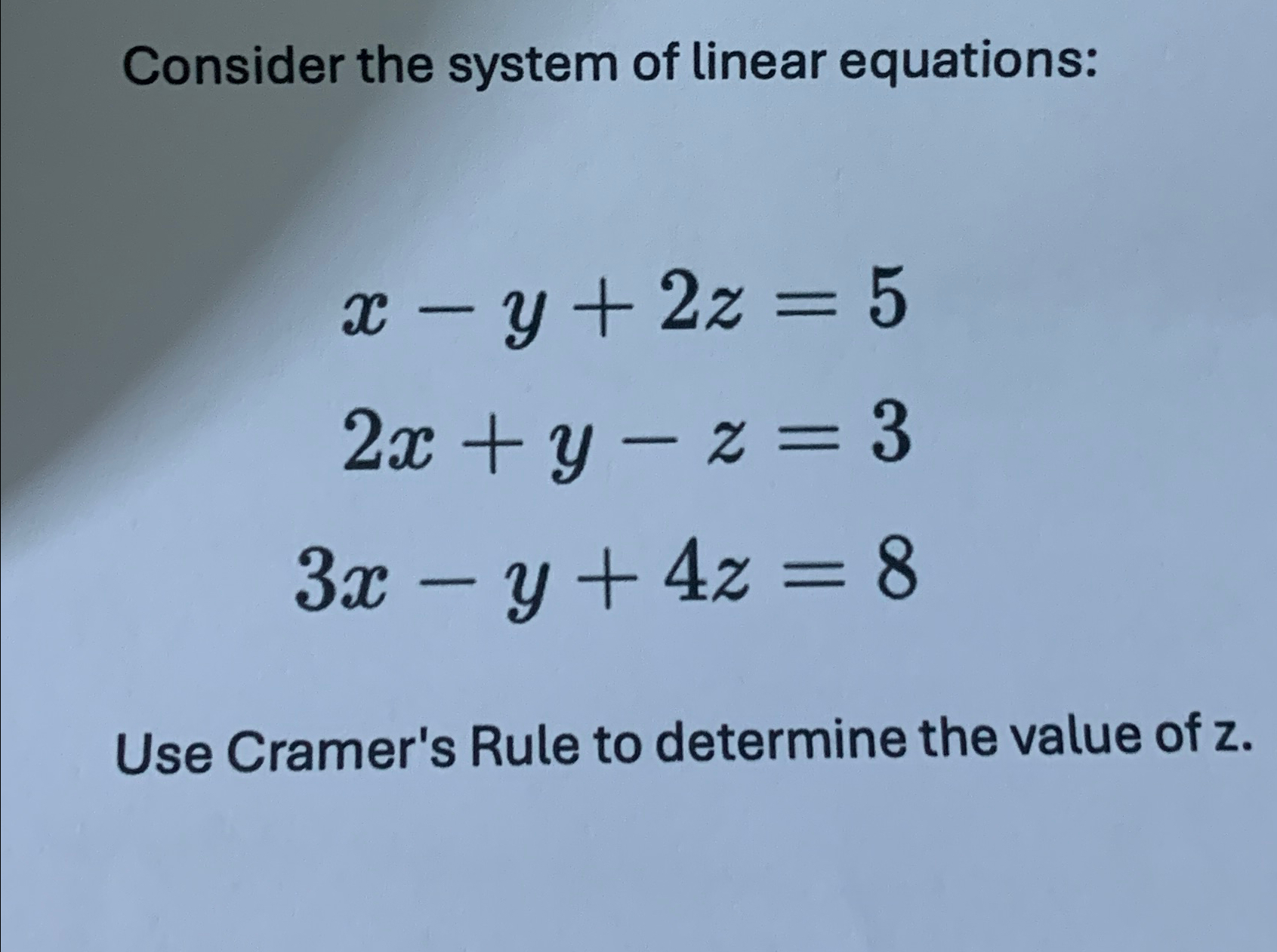 Solved Consider the system of linear | Chegg.com