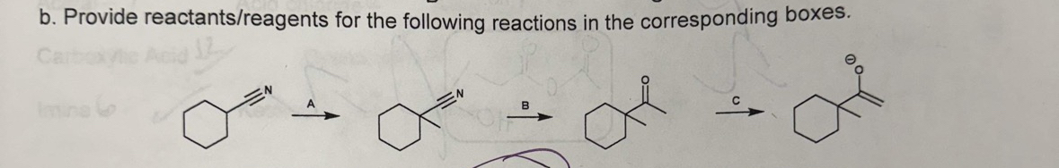 Solved b. ﻿Provide reactants/reagents for the following | Chegg.com