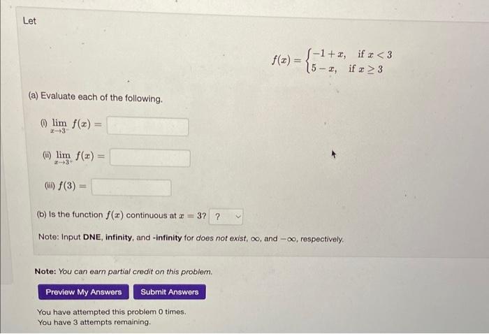 Solved f(x)={−1+x, if x