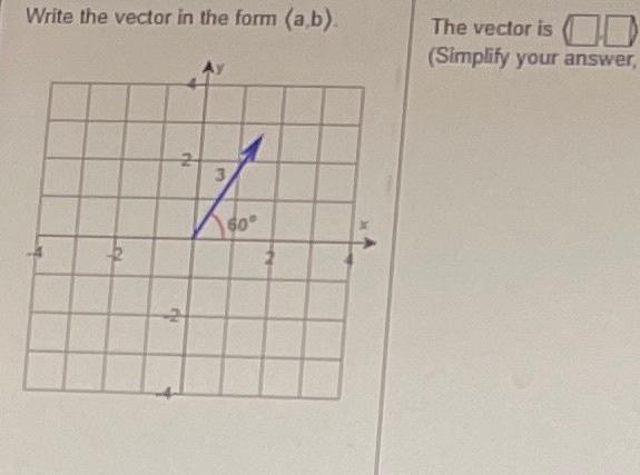 Solved Write the vector in the form (ab). The vector is | Chegg.com