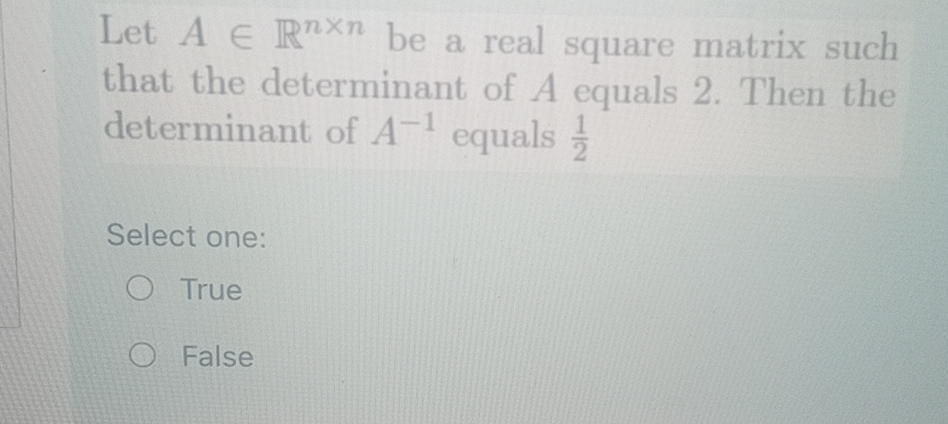 Solved Let AinRn×n ﻿be a real square matrix such that the | Chegg.com