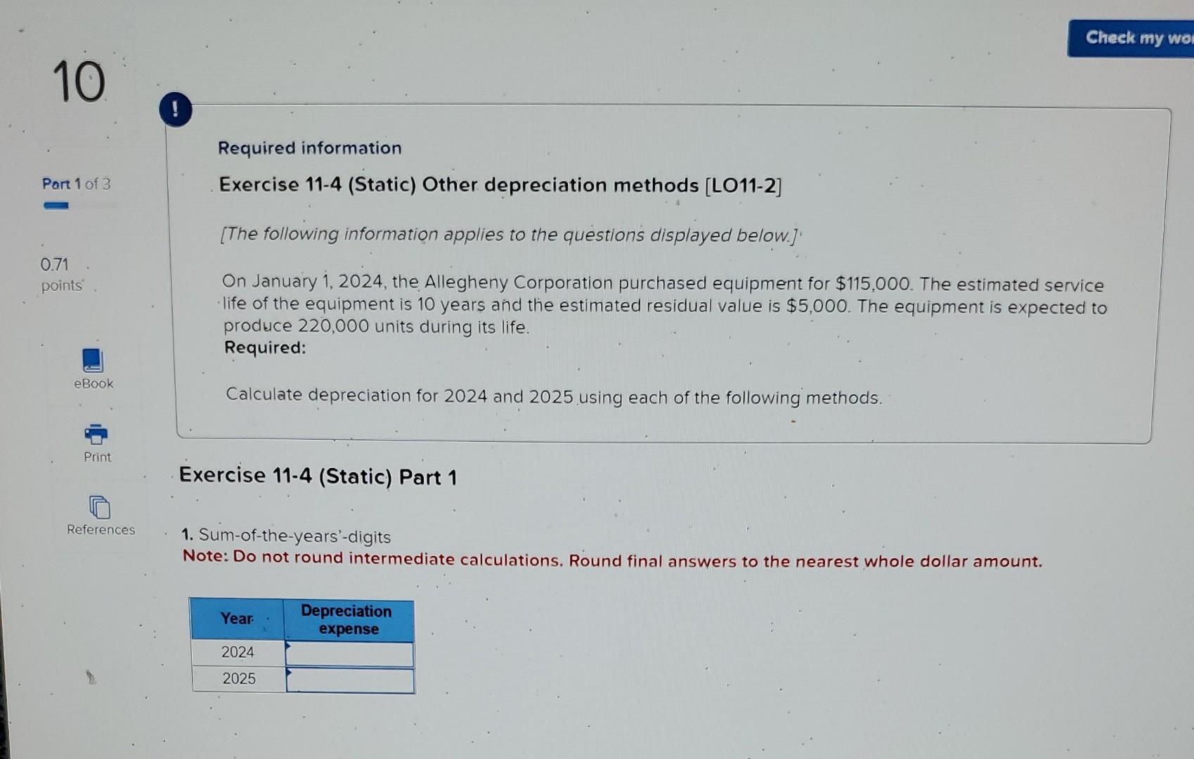 Solved Required information Exercise 11-4 (Static) Other | Chegg.com