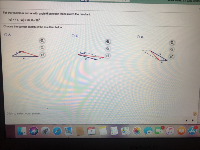 Solved MIS Test 21 pis poss For the vectors u and w with | Chegg.com