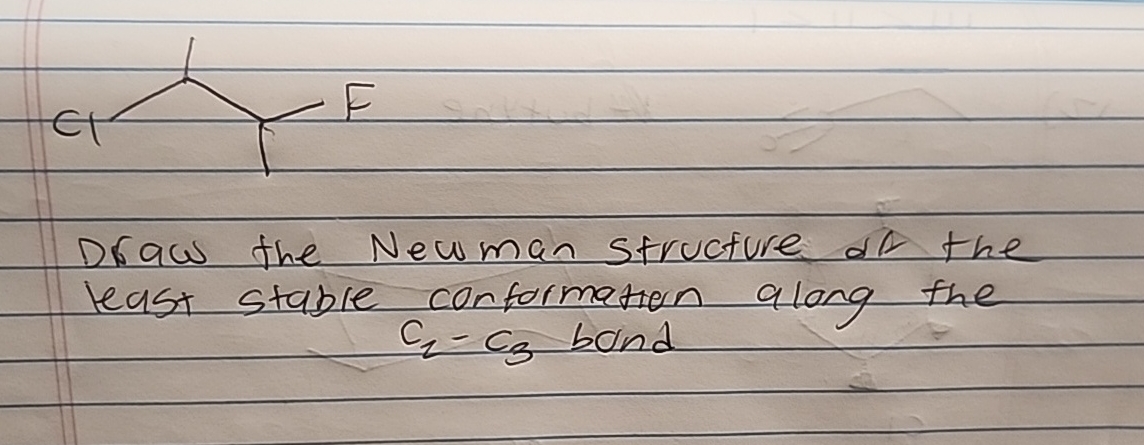 Solved Draw the Newman structure of the least stable | Chegg.com
