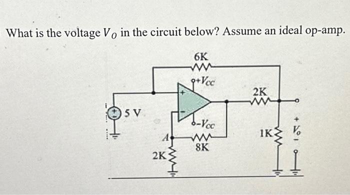 Solved What is the voltage VO in the circuit below? Assume | Chegg.com