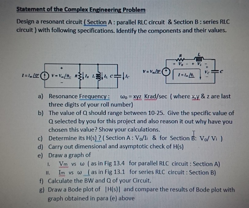 Solved Statement of the Complex Engineering Problem Design a | Chegg.com