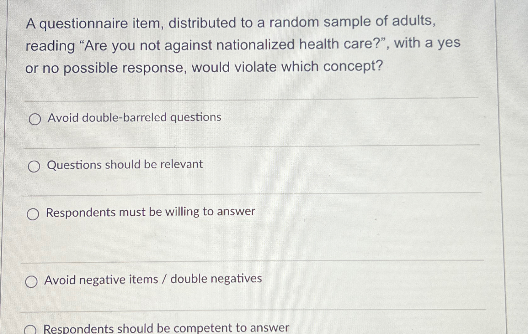 Solved A questionnaire item, distributed to a random sample | Chegg.com